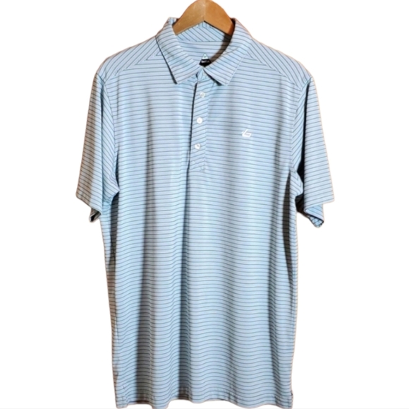 bolle | Shirts | Bolle Golf L Tech Green White Stripped Golf Polo ...